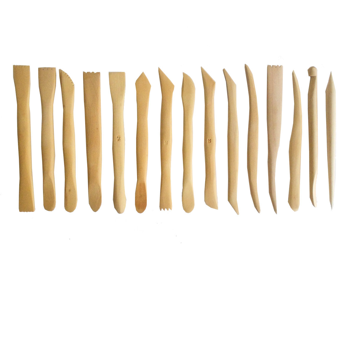 Wooden Modelling Tool Set - 15pcs | EVE Art Supplies